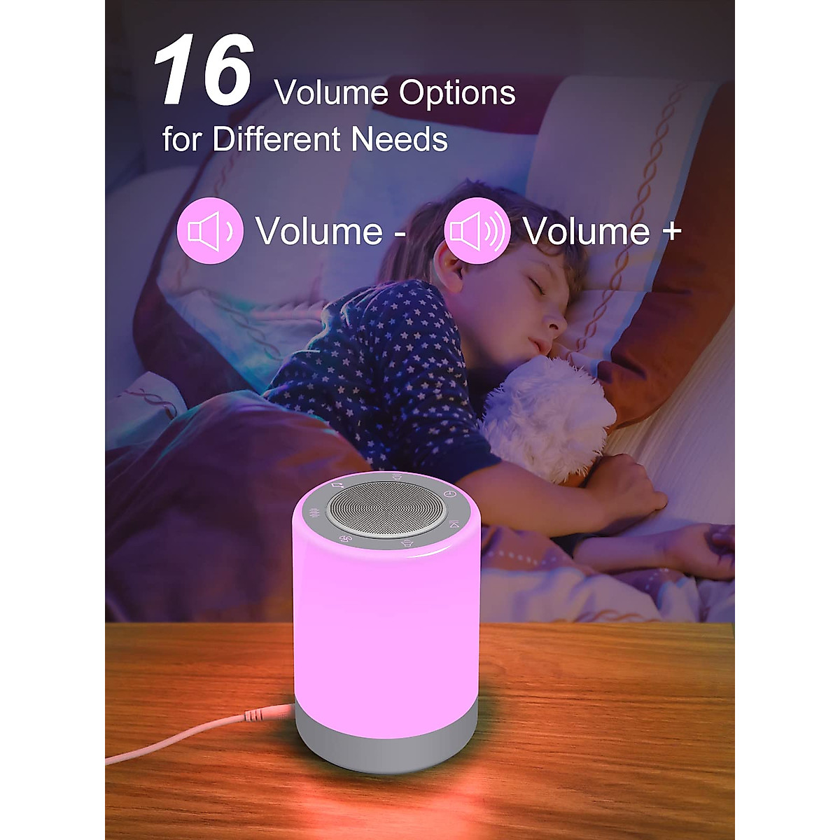 YYDSKIT Sound Machine,White Noise Machine for Baby with Night Light, 32 High Fidelity Sounds,Plug in,5 Timers & Memory Feature, Noise Machine for Baby Kids Adults,Home