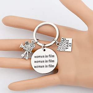TIIMG Female Filmmaker Actress Gift Women in Film Film School Student Keychain Gift (women in film)