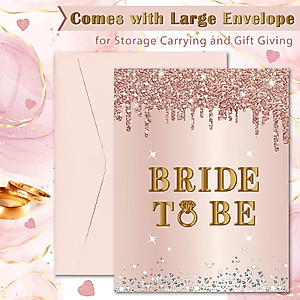 Kircirx Bachelorette Party Decorations Bridal Shower Card with Envelope, Jumbo Rose Gold Bride To Be Guest Book Party Supplies, Pink Extra Large Hens Night Women Wedding Engagement Greeting Card