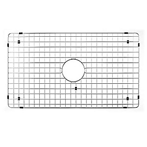 Houzer Stainless Steel BG-7200 Bottom Grid - Helps Reduce Noise and Protects Sink Surface, Features Center Drain Cutout and Protective Feet, Perfect for Single Bowl Houzer Sink PTG-4300 , 30" x 17.13",