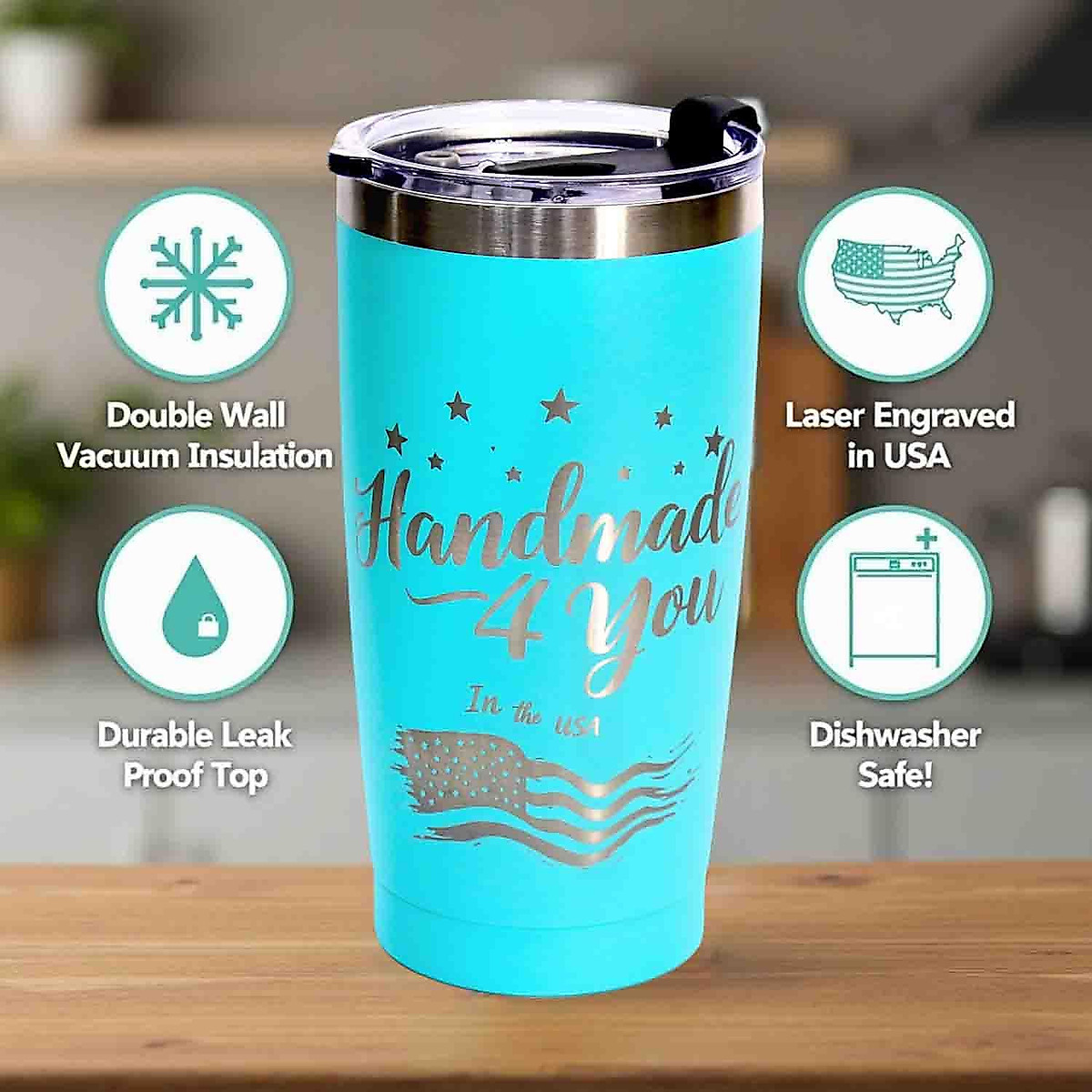 Made4You, 'Hold My Drink, I See A Dog', Laser Engraved Stainless Steel Tumbler, 20 Oz., Dog Theme Gift, Seafoam Color, Gift for Dog Lovers
