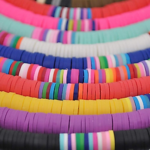 4 Pcs Boho Polymer Clay Choker Necklace Lightweight Colorful African Vinyl Disc Beads Necklace Femme Surfer Jewelry Summer Beach Holiday Necklaces for Women