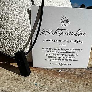 Black Tourmaline Raw Necklace - Men Protection Stone, Women Healing Stones, Crystal Jewelry, Mens Security Crystals, Best Friend Gift, Teen Choker, Real Rare Gemstone Pendants, Cleansing Amulet