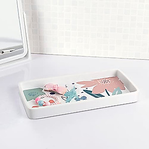 Allure Home Creation Summer Flower 4-Piece Resin Bath Accessory Set