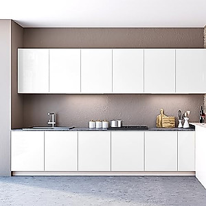 Fixwal 17.3" x 335" Contact Paper Peel and Stick, Wallpaper Paper for Cabinets, PVC Self Adhesive and Removable Wallpaper for Desk Drawer Shelf Liner Wall Kitchen Furniture, White