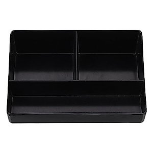 BESTonZON Coffee Bag Box Office Plastic Tea Bag Organizer Desktop Seasoning Packet Holder Sugar Bag Container for Countertop Cabinet Coffee Bar (Black)