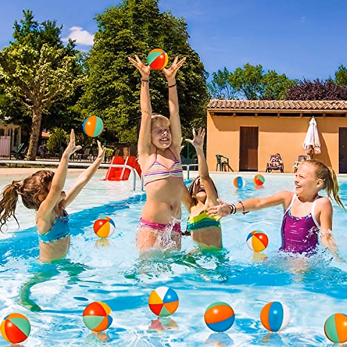 CLESDF Mini Beach Stress Balls, 9Pcs Rainbow Relief Stress Ball, Swimming Pool Game Toy Foam PU Balls for Hawaiian Beach Birthday Party Favor