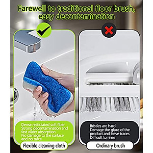 Removable Bathtub Brush - Multifunctional Wall Tile Brush Window Glass Sponge Cleaning Brush Long Handle Decontamination Floor Brush, for Home Bathroom