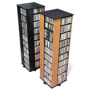 Prepac Large 4-Sided Spinning Tower, Black