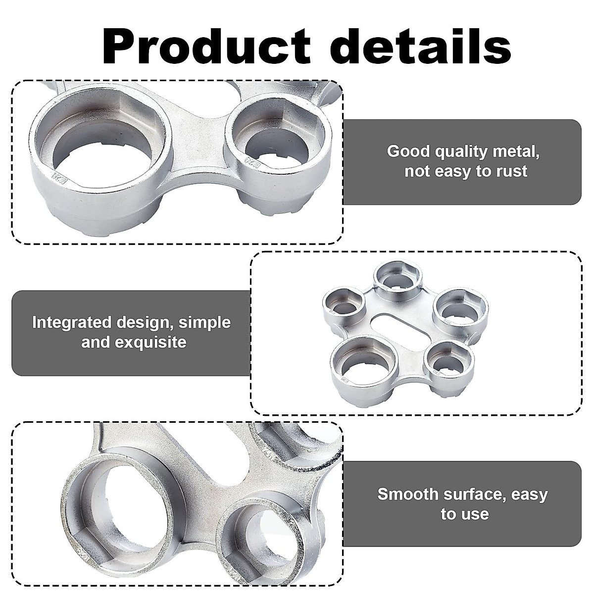 Gosknor 10 in 1 Faucet Aerator Removal Tool, Universal Metal Aerator Wrench Key for Sink Faucets Removal & Installation Durable Faucet Wrench for Bathroom & Kitchen Tap Maintenance