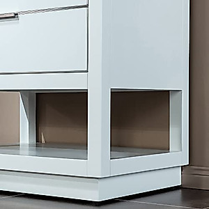 Woodbridge Venice-4221-White-BN+ CAVT4322-8 Vanity with top, 43"x22", White with Brushed Nickel Trim