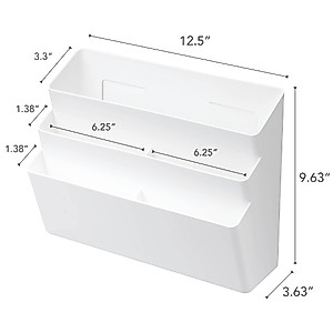 YAMAZAKI home 4443 Magnet Organizer-Hanging Wall Storage Basket Holder, One Size, White