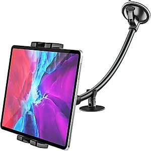woleyi Windshield Car Tablet Mount, Car/Truck Window Dashboard Tablet Holder with Long Arm Suction Cup, Compatible with iPad Pro/Air/Mini, Galaxy Tab/Z Fold, iPhone, More 4-13" Cell Phones and Tablets