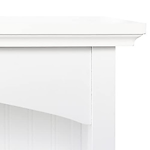 eHemco 3 Tier Bookcase with 2 Arched Supports, 40 Inches, White