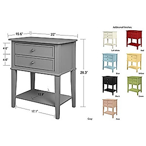 Ameriwood Home Franklin 2 Drawers, Soft White Accent Table
