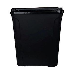 BMHSN 7.6 Gallon Kitchen Plastic Touch Top Lid Trashcan, Black