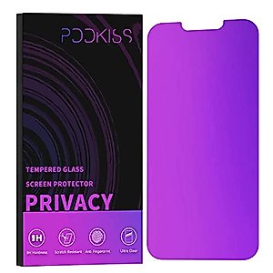 PDDKISS Compatible for iPhone 12/iPhone 12 Pro Privacy Screen Protector 6.1 inch Display, Gradient Colorful Anti Spy Anti Blue Light HD Screen Protector Tempered Glass Easy Installation