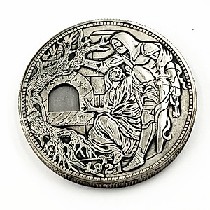 USA Movable Mechanical Coin Hobo Nickel Morgan Dollar Holy Grail Wandering Removeable Sword Amazing Art Collectible Creative Gift Handmade Commemorative