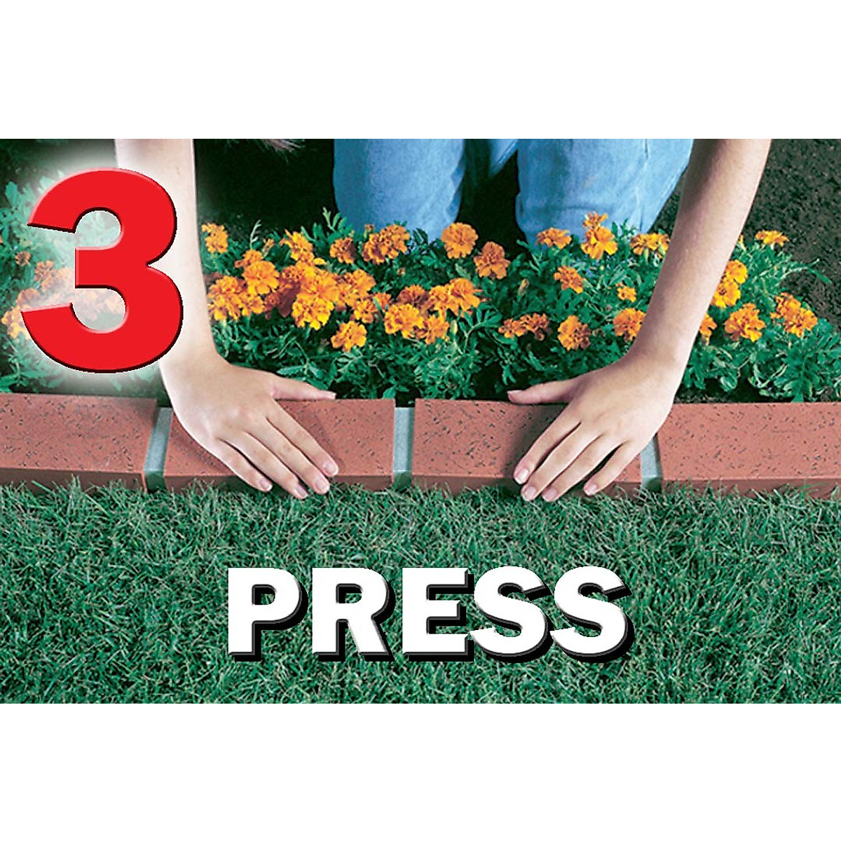 Argee RG825 Lets Edge It Decorative Plastic Brick Edging, no lights, 25 feet, Terra Cotta