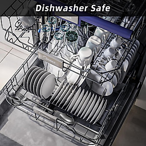 40-Piece Black Silverware Set for 8, Heavy-Duty 18/0 Stainless Steel Black Flatware Cutlery Set, Modern Round Handle Black Utensils Set, Dishwasher Safe for Home, Restaurant, Mirror Black, 40-PCS