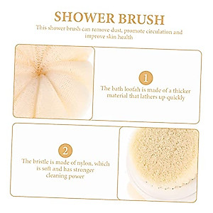 Hemoton Long Handle Bath Brush Bath Back Brush Body Loofah Body Scrub Sponge Dry Brush Back Scrub Brush Shower Loofah on a Stick or White Bath Brushes for Shower Dual-Sided Bath Brush Soft