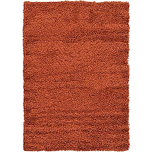 Unique Loom Solid Shag Collection Area Rug (4' 1" x 6' 1", Terracotta)