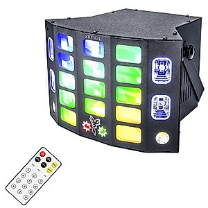 5 in 1 Disco Light DJ Light with Butterfly Beam Wash Pattern Strobe and 3535 LED Effect, Remote and DMX Control for Stage Wedding Bar Karawa Church Disco Show Party Lights...