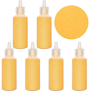 MIKIMIQI 6 Pcs Art Sand, Craft Sand Kit 1.25oz Bottles Sand Arts and Crafts Kit DIY Sand Painting Decorative Sand Vase Glass Sand Scenic Sand Wedding Sand for Decorations (Gold)