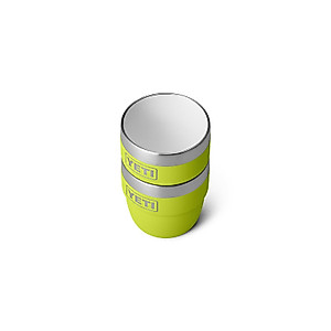 YETI Rambler 4 oz Stackable Cup, Stainless Steel, Vacuum Insulated Espresso/Coffee Cup, 2 Pack, Chartreuse