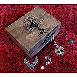 JB&C Premium Tree of Life Box Wooden Jewelry Box for Keepsake, Trinket Box Wooden tree of life decorative box (3.75 x 3 x 1.75)