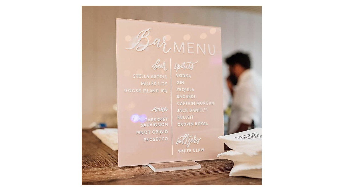 Clear Acrylic Sign 8x10 Inch Pack for Weddings & Events