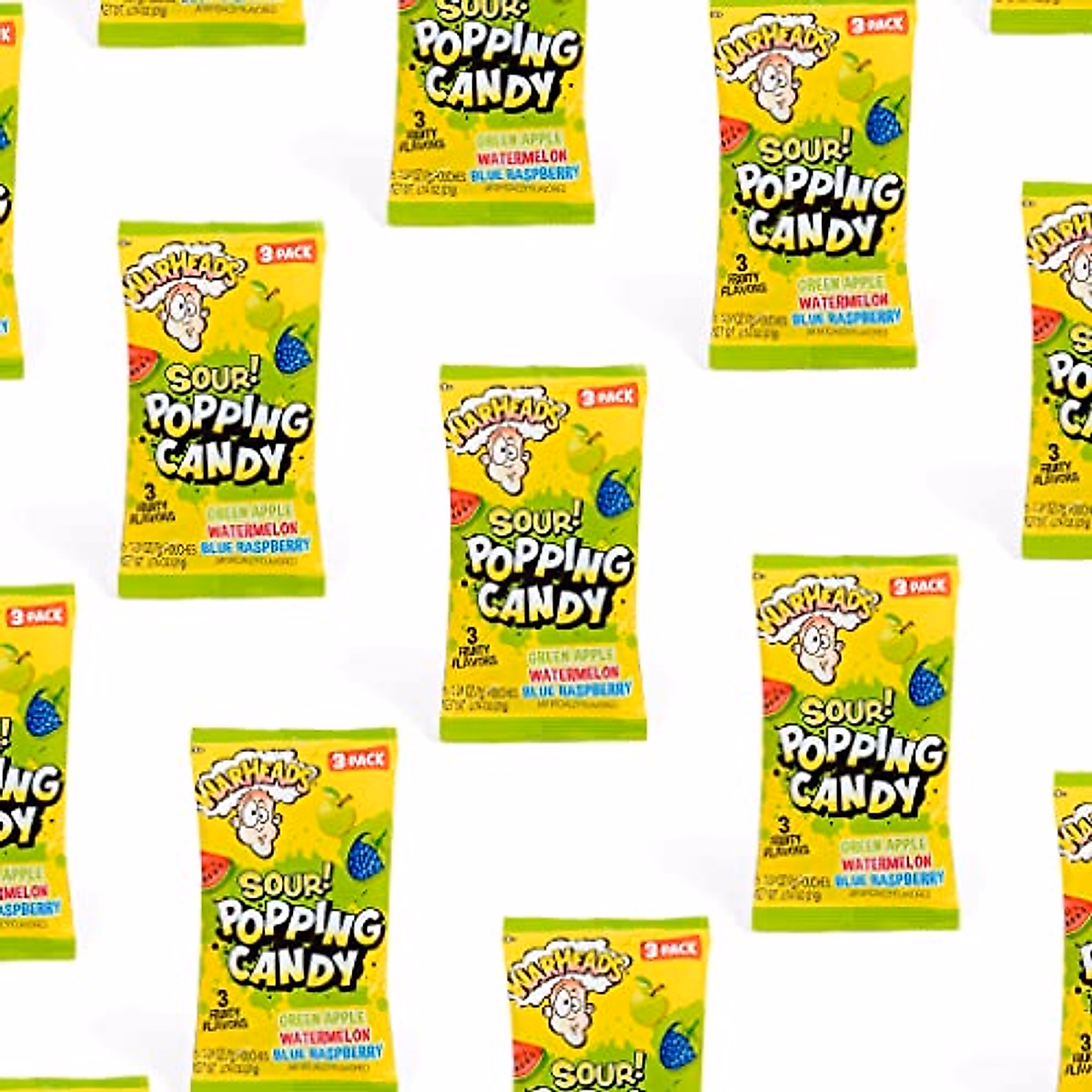 Fountain City Fulfillment Warheads Soda & Candy Variety Pack - Party Box With Black Cherry, Blue Raspberry, Watermelon, Green Apple & Lemon Drinks, Sour Dill Pickle & Popping Candy - 12oz Cans, 5 Pack