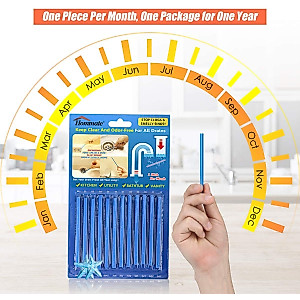 Drain Sticks Drain Stix Drainstix Drain Cleaner Sticks for Drains Drain Cleaner Sticks for Clogs Remover Eliminating Smelly Odor Sink Disposable Drain Stix As Seen On TV