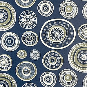 Yifely Self-Adhesive Shelf Liner Removable Drawer Paper for Dorm Apartment Furniture Decor, Modern Circle, 17.7 Inch by 9.8 Feet