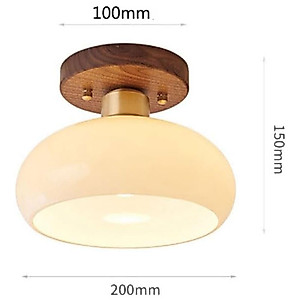 CATA-MEDICA Ceiling Lamp Mid-Century Modern Semi Flush Mount Ceiling Light with Glass Shade Vintage Milky White Glass Ceiling Lamp for Living Room Bedroom 1 Pack/2 Pack
