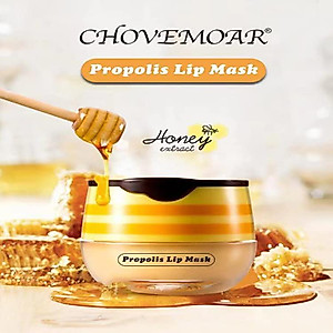 2PCS Honey Balm & Strawberry Lip Balm, Honey Lip Balm, Lip Masks for Dry and Cracked Lips with Brush, Lip Exfoliator & Moisturizer, Reduces Lips Lines & Lightens Lips, Anti-Wrinkle, Aging