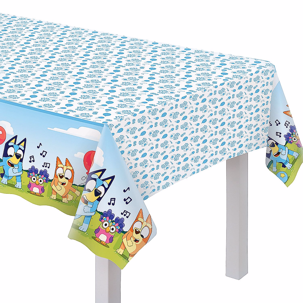 Fun Express Bluey Party Plastic Tablecloth, 54" x 96"