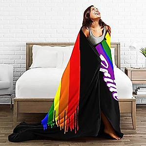 Rainbow Gay Lesbian Pride Fleece Blanket Throw Lightweight Blanket Super Soft Cozy Bed Warm Blanket for Living Room/Bedroom All Season
