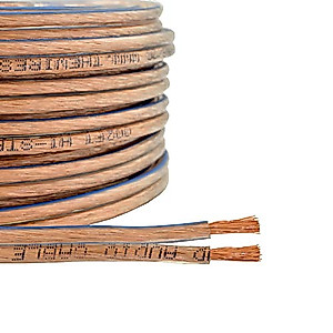 Car Home Audio 12 Gauge Speaker Wire Transparent Clear Cable 12AWG (100 Feet)