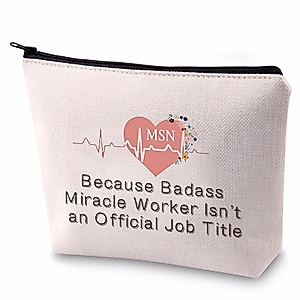 MEIKIUP MSN Graduation Gifts Masters Of Science In Nursing Toiletry Bag Nursing Graduate Gift (MSN Graduation BAG)