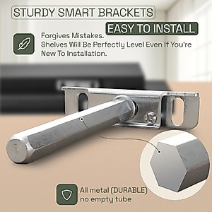 BAOBAB WORKSHOP Wood Floating Shelves Set of 2 - Black Floating Shelves for Wall - Wall Shelves for Bedroom Dark Wood - Black Bathroom Shelves - Floating Shelf Living Room - 24D x 6.7W