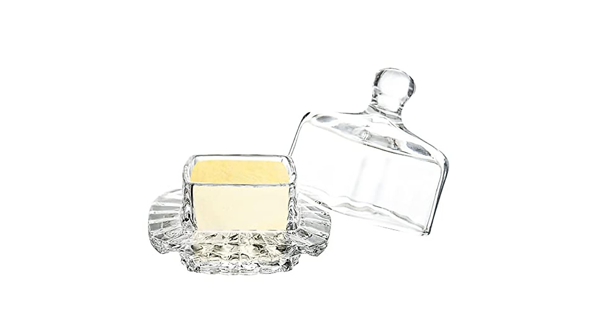 Frcctre 2 Pack Glass Butter Dish – Elegant & Durable Butter Keeper