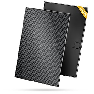 BougeRV 400 Watts 10BB Mono Solar Panel, All Black Frame Monocrystalline Technology Work with 12/24 Volts Charger for RV Camping Home Boat Marine Off-Grid