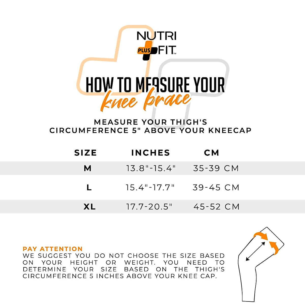 NUTRI PLUS FIT Knee Compression Sleeve Compression Sleeve Joint Pain, Injury Recovery, Meniscus Tear, X-Large, Black