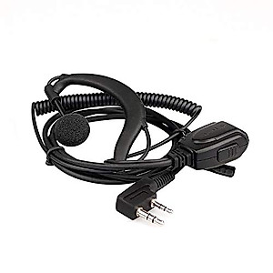 Retevis Soft Earhook Walkie Talkie Earpiece with Mic, Coil Tube, Compatible RT22 RT21 RT68 RT22S H-777S RT15 RB29 Baofeng UV-5R Two Way Radio, G-Type Two Way Radio Earpiece 2 Pin(1 Pack)