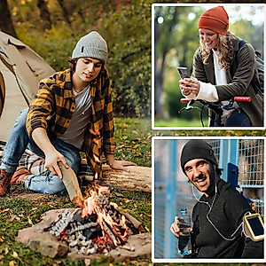 Ocatoma Beanie for Men Women Acrylic Knit Cuffed Slouchy Men's Daily Warm Hat Unisex Gifts for Men Women Boyfriend Him Her Black