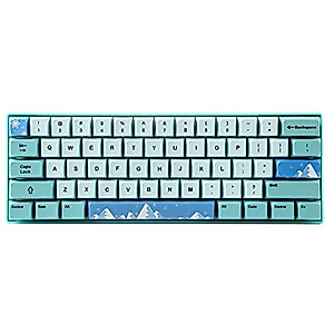 BOYI 61 Mini RGB Wired 60% Hot-Swappable Mechanical Gaming Keyboard,PBT Sublimation Keycaps NKRO Programmable Type-C Keyboard for Gaming and Working(BOYI Iceberg Snow Theme,Cherry MX Brown Switch)