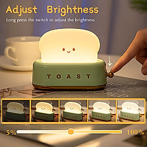 Kawaii Toaster Lamp, Smile Face Night Light for Room Decor, Timming, Dimmable Rechargeable Table Lamp for Bedroom, LED Small Lamp, Mini Aesthetic Stuff, Kids Bedside Lamps, Cute Christmas Gifts