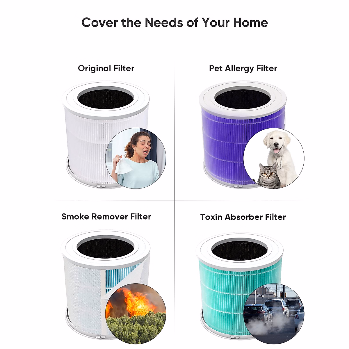 DAYETTE AP301 AP302 Replacement H13 HEPA Air Purifier Filter, Original Filter