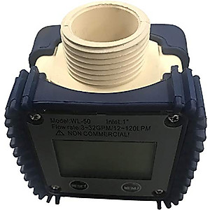 ArmorBlue Turbine Flow Meter | Measure Gallons, Liters, or Pints | Horizontal or Vertical Mount | Weatherproof | Battery Powered | DEF Meter | Digital Meter